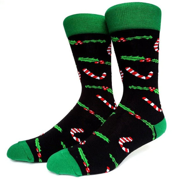 Christmas Socks Candy Cane & Mistletoe - Mad Socks Australia