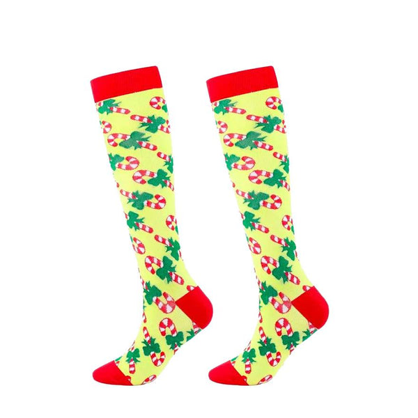 Candy Cane Heaven Knee High Socks - Mad Socks Australia