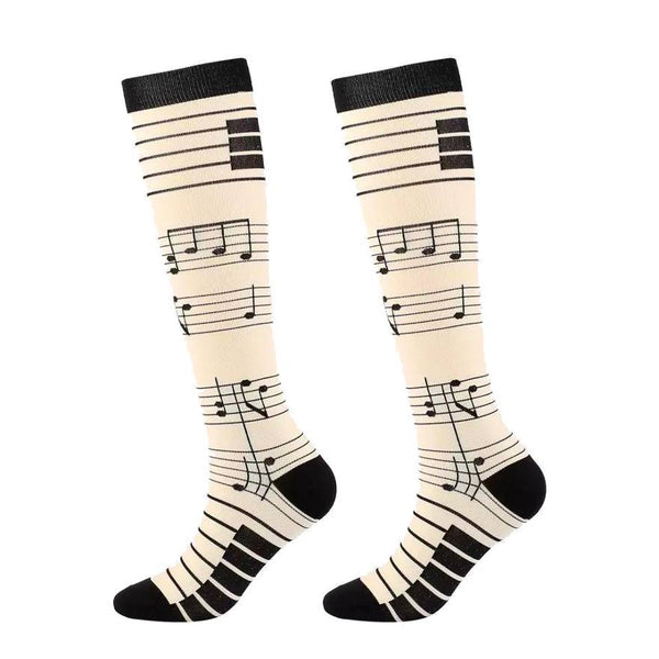 Music Notes Knee High Socks - Mad Socks Australia