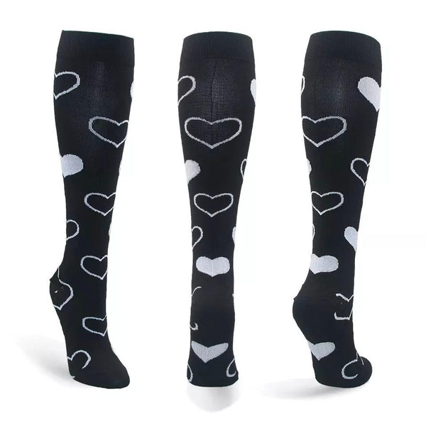 Black & White Love Knee High Socks - Mad Socks Australia