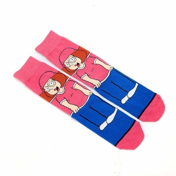 Cartoon Socks Meg Pink - Mad Socks Australia